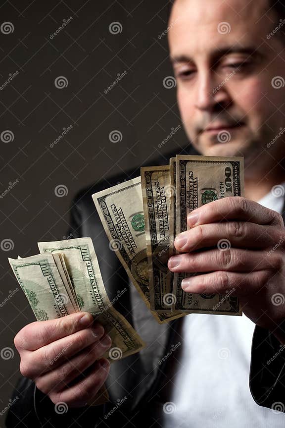 Man Counting Cash stock photo. Image of hundreds, holding - 12622178