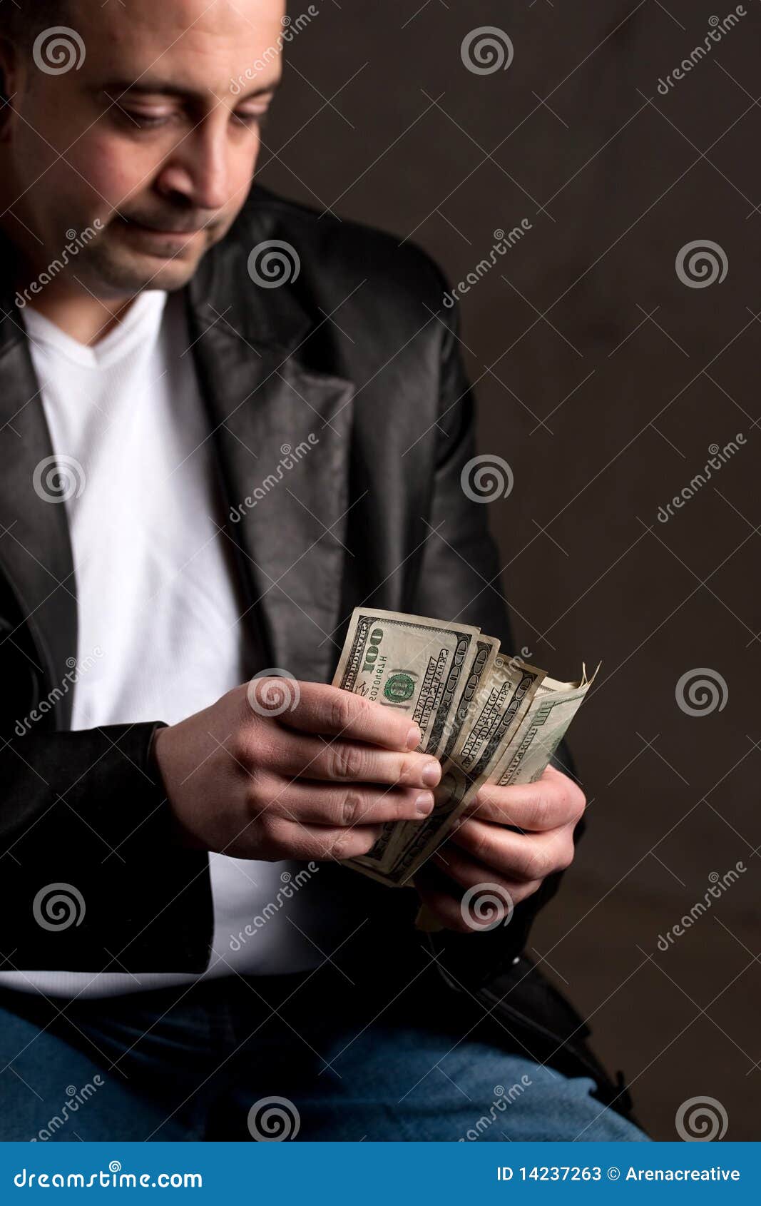 Man Counting Cash stock image. Image of male, earnings - 14237263