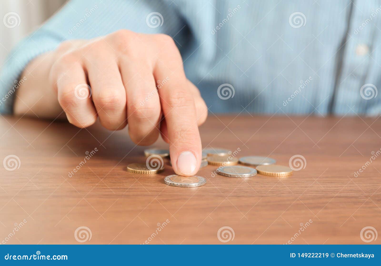 Man Counting Coins, Focus on Hand Stock Image - Image of hand, debt ...