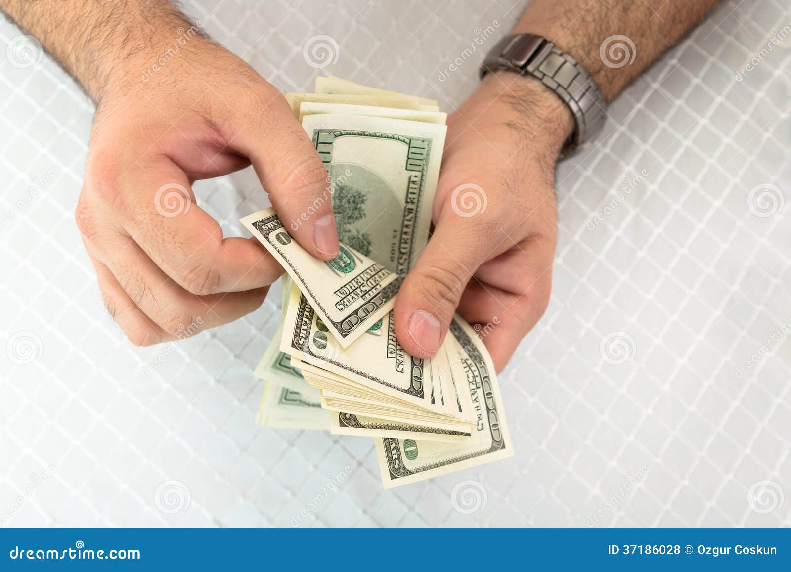 Man counting dollar notes stock photo. Image of credit - 37186028