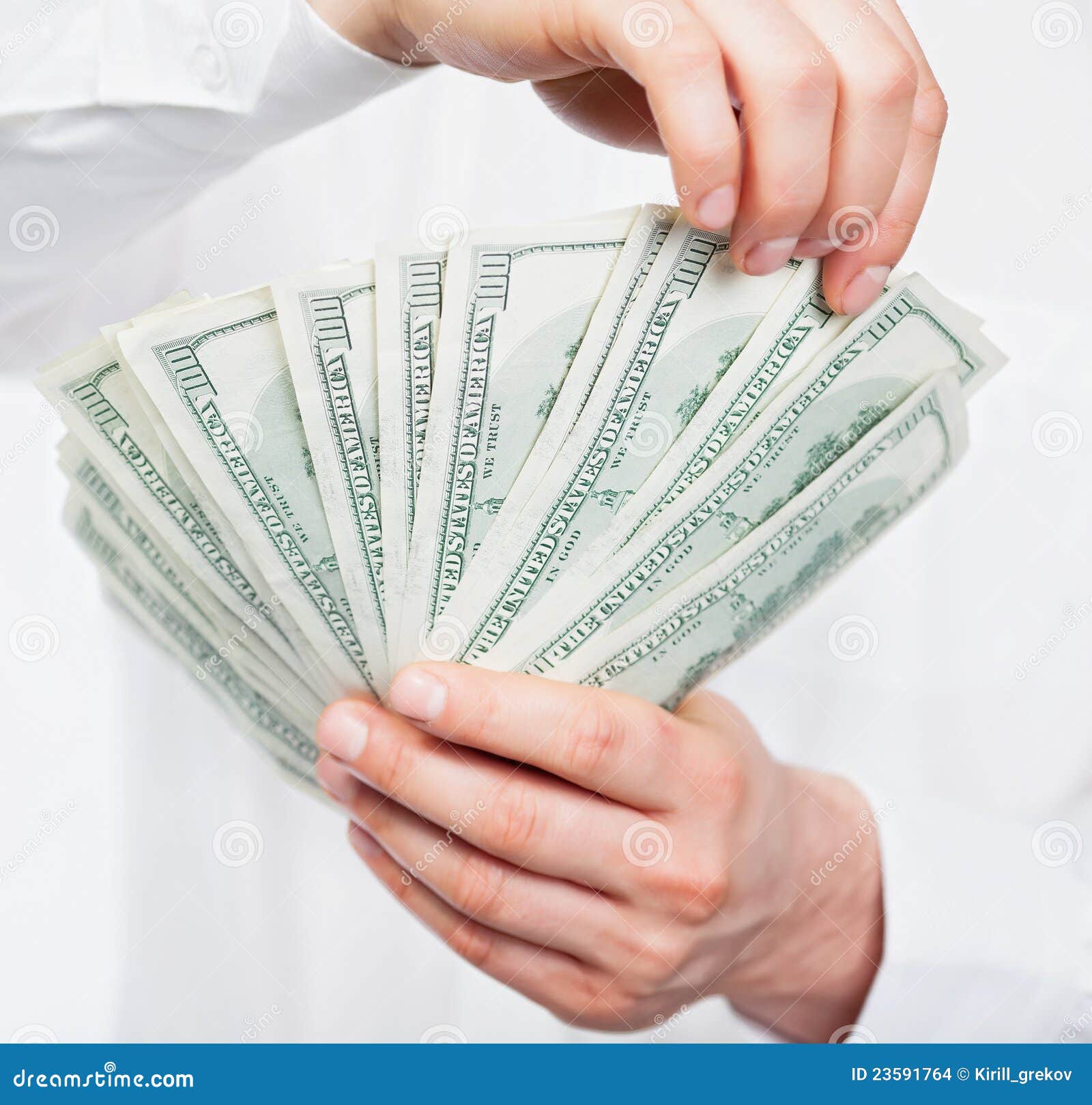 Man Counting Dollars in Hands Stock Photo - Image of debt, financial ...
