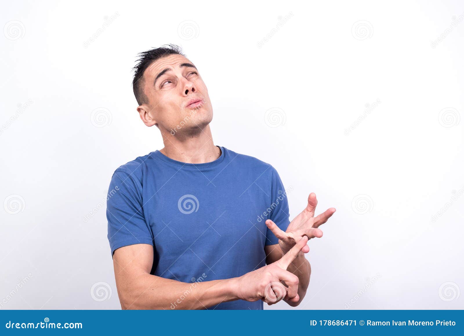 Man counting on fingers stock image. Image of white - 178686471