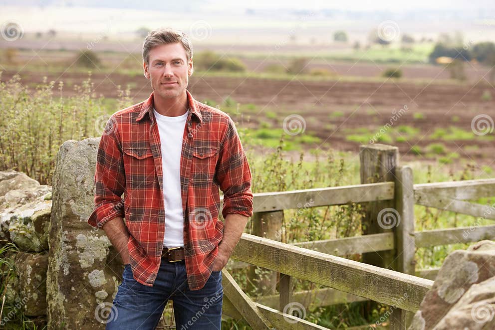 Man in countryside stock image. Image of looking, fields - 21409463