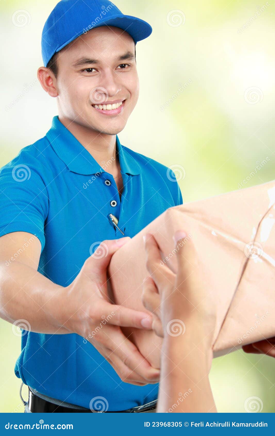 Man courier with packages stock image. Image of hand - 23968305