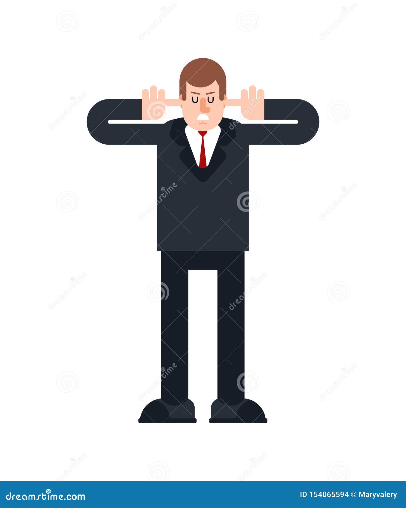 Man Covered His Ears and Closed His Eyes. Guy Does Not Talk Stock ...