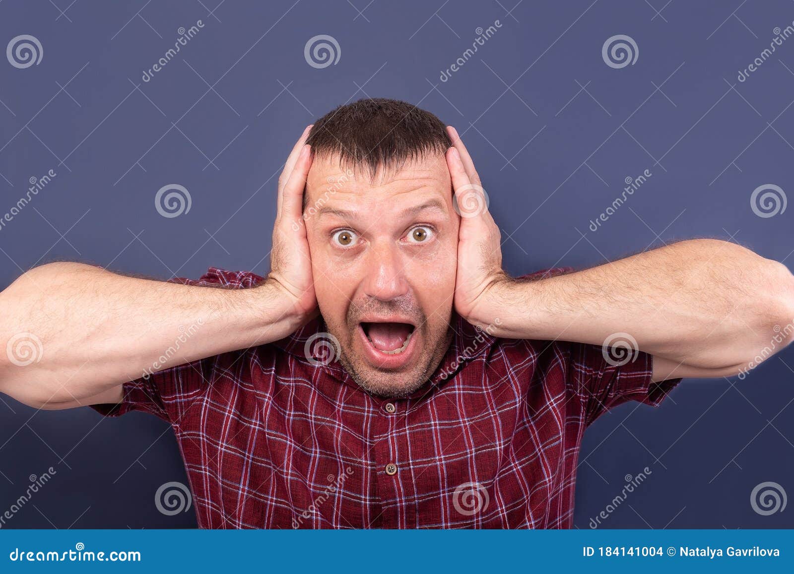 Man Covered His Ears and Screams Stock Photo - Image of angry, arms ...