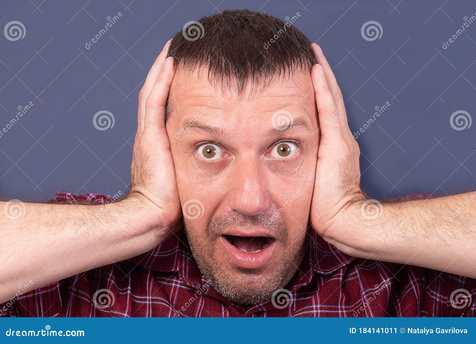 Man Covered His Ears and Screams Stock Image - Image of covering, cover ...