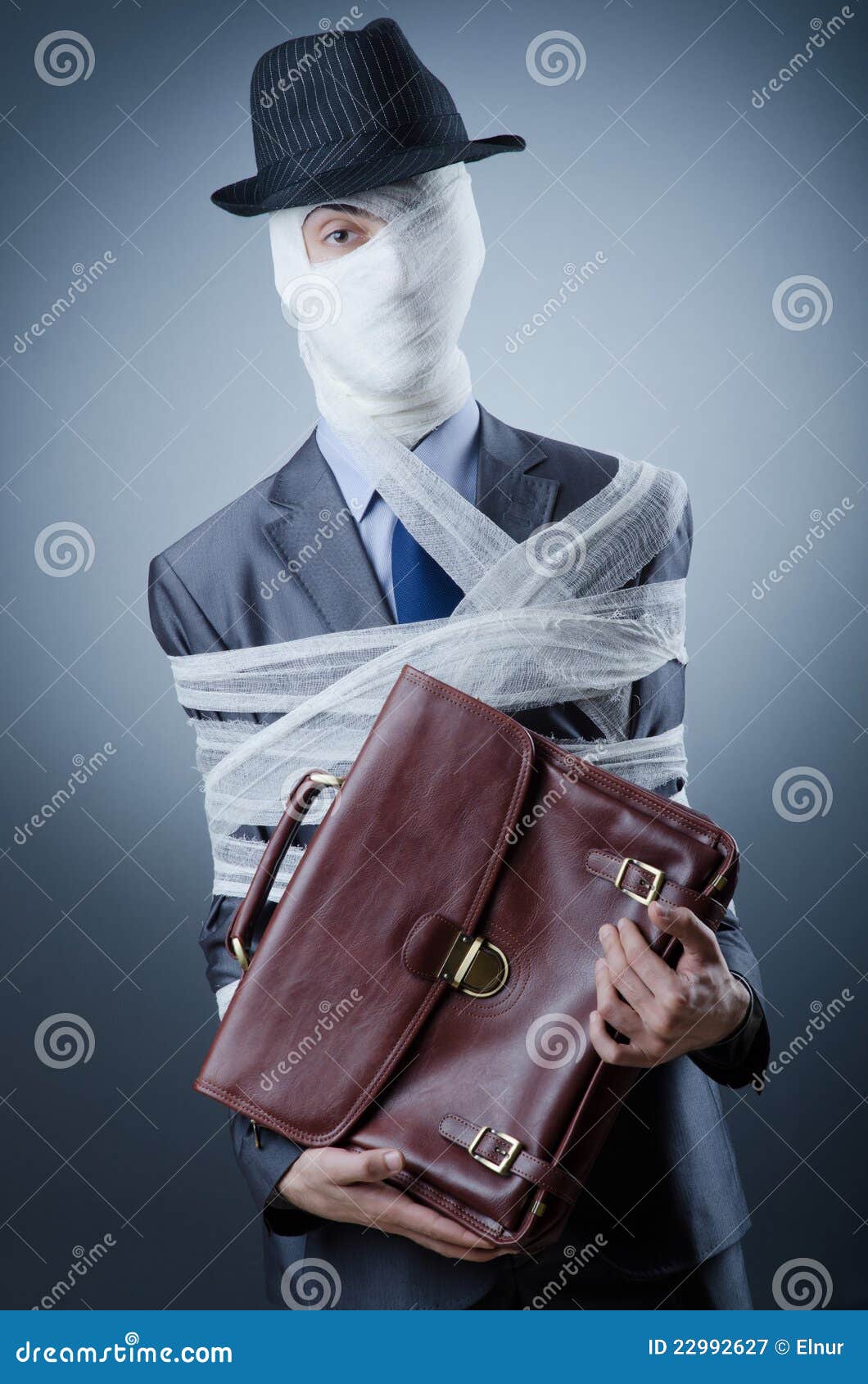 Man Covered in Medical Bandages Stock Image - Image of nightmare, mummy ...