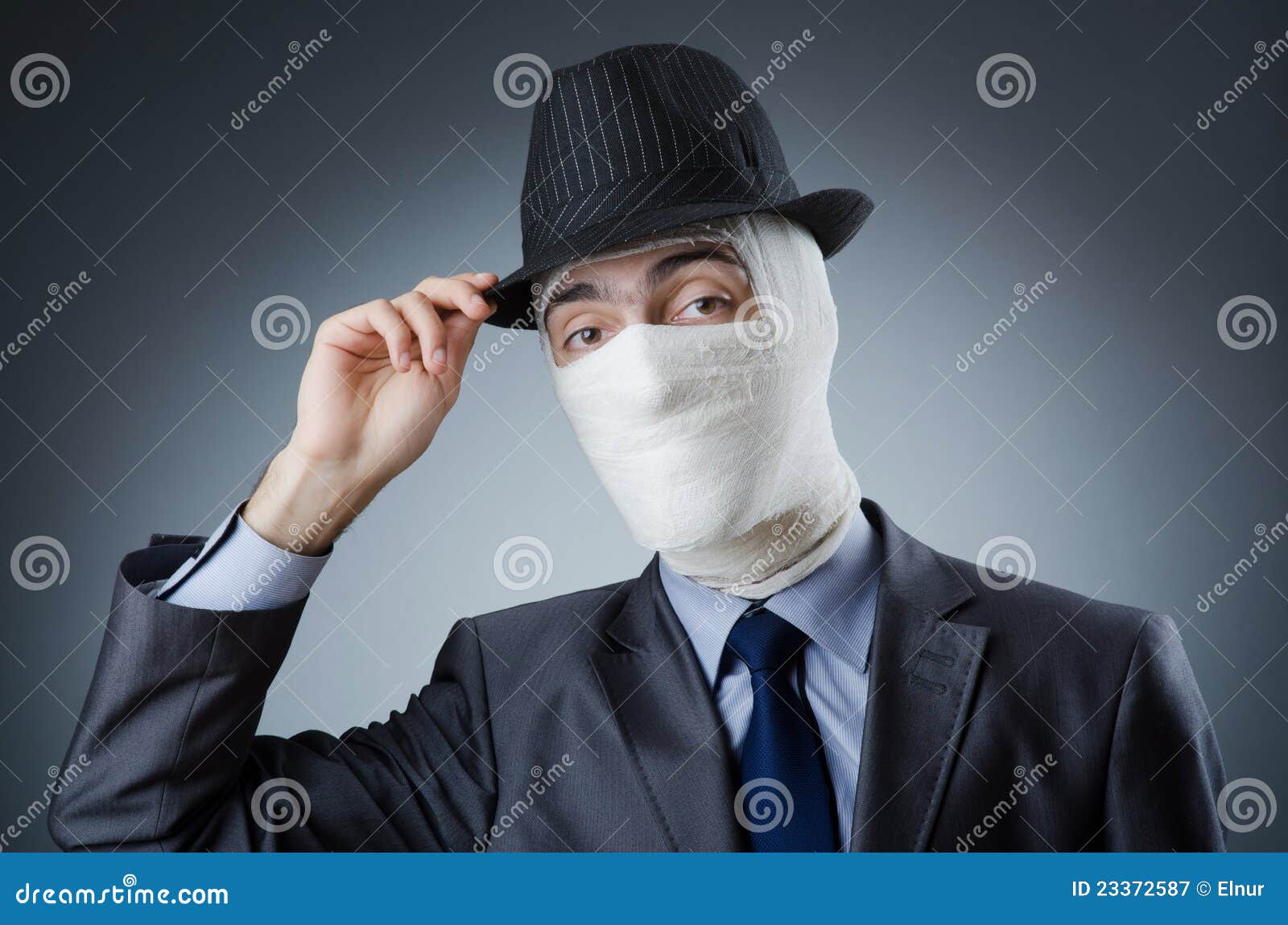 Man Covered in Medical Bandages Stock Image - Image of adult, blind ...