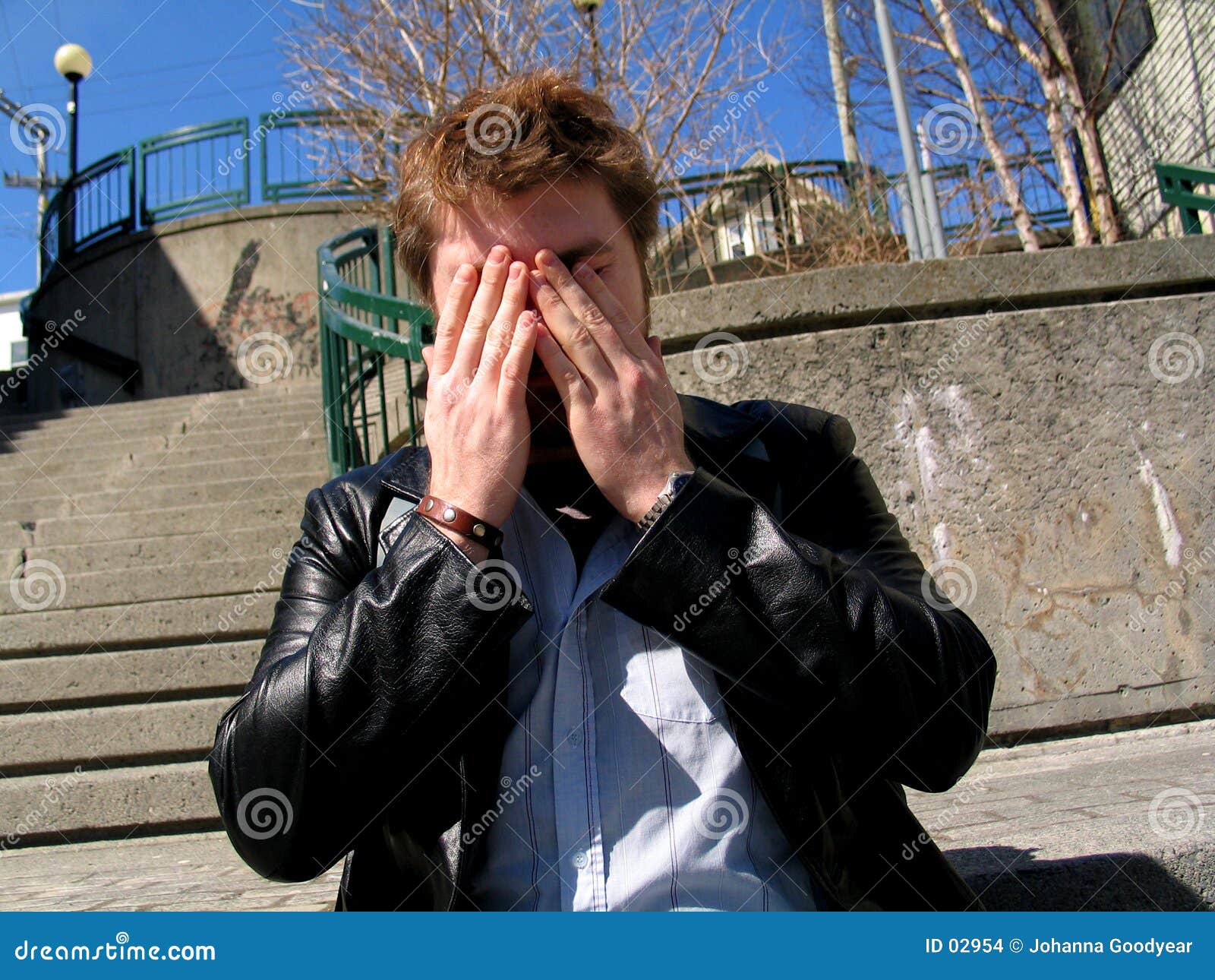 Man Covering Face stock photo. Image of face, newfoundland - 2954
