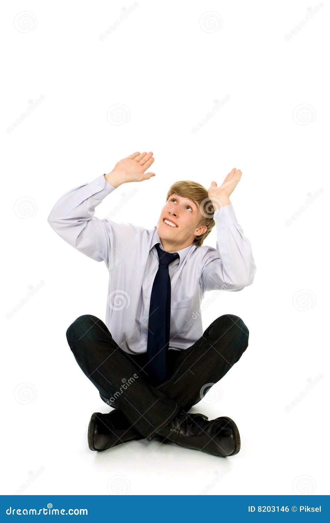 Man covering with hands up stock photo. Image of sitting - 8203146