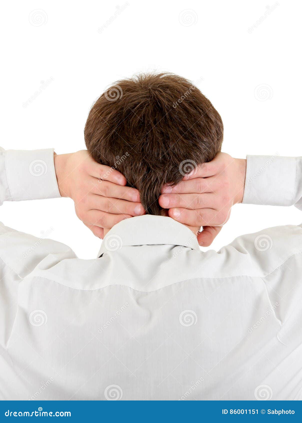 Man covering his Ears stock image. Image of back, silence - 86001151
