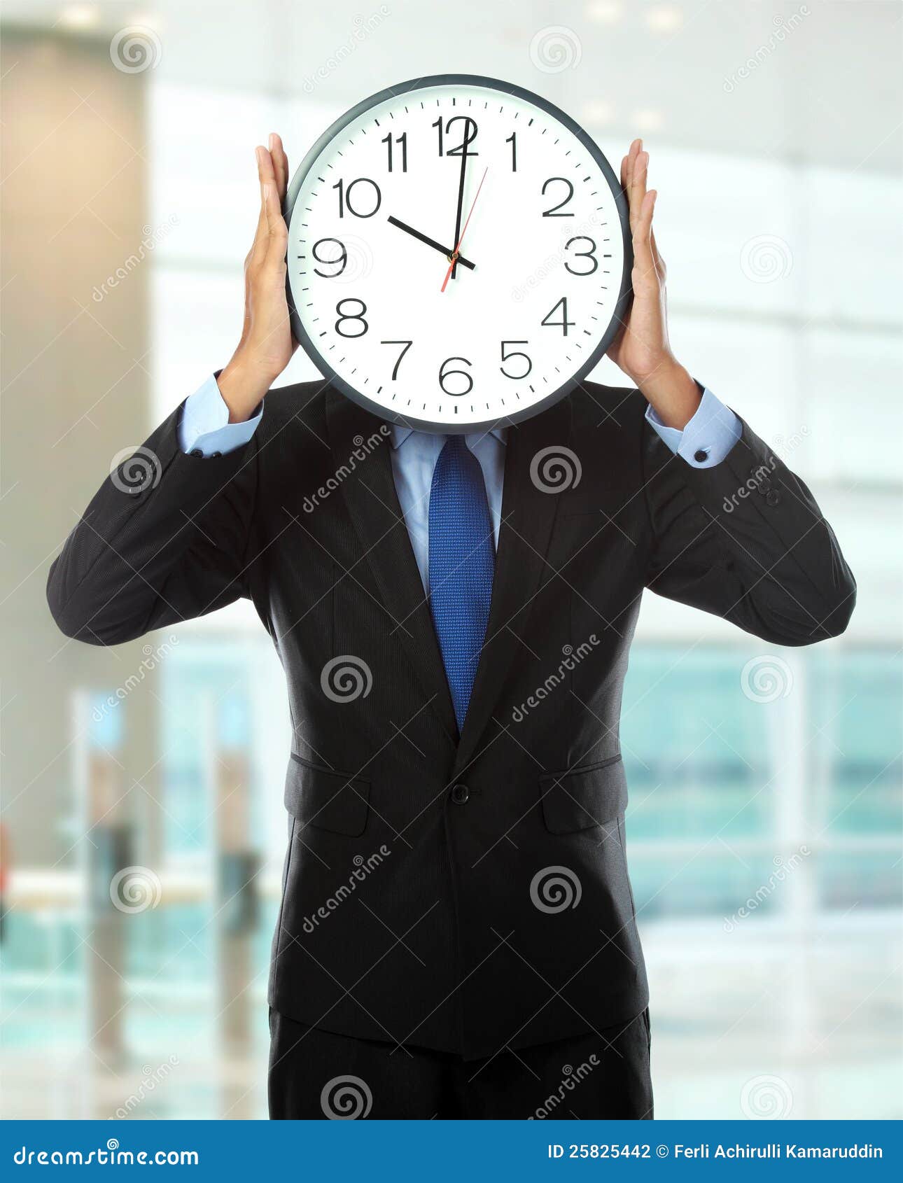 Man Covering His Face with Clock Stock Photo - Image of adult, building ...