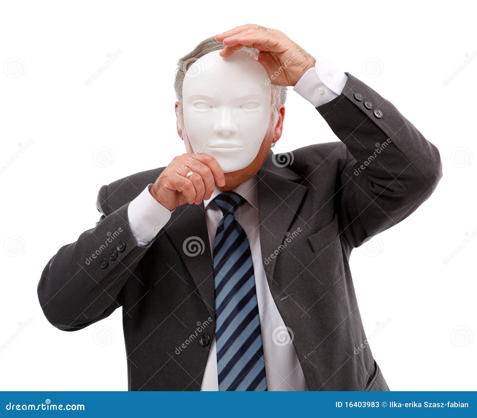 Man Covering His Face with Mask Stock Image - Image of head ...