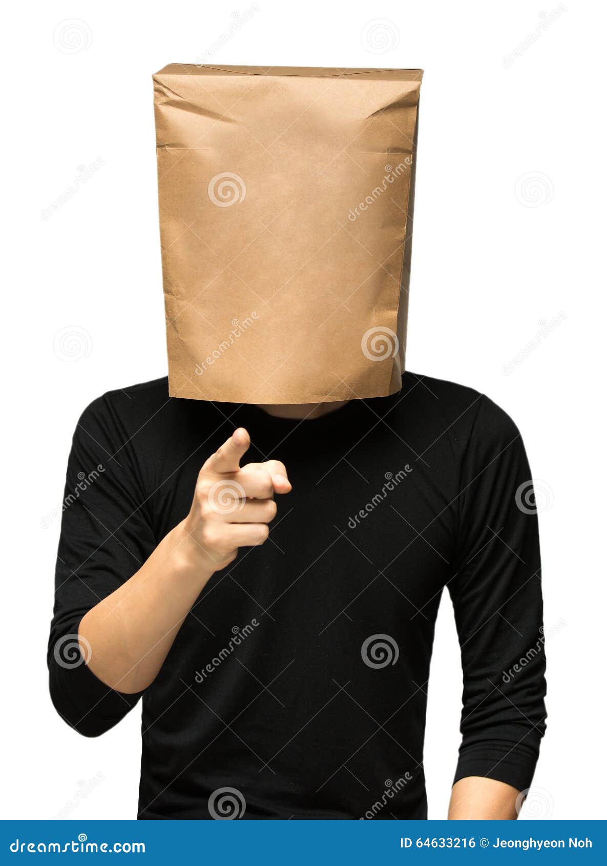 Man Covering His Head Using a Paper Bag. Stock Photo - Image of male ...