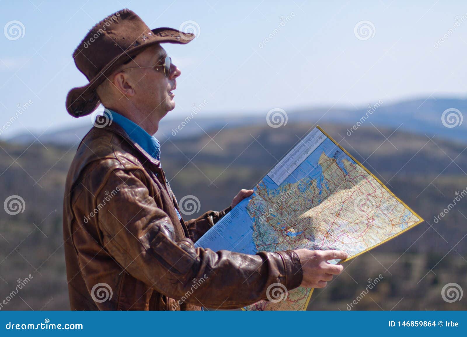 A man in a cowboy hat stock photo. Image of western - 146859864