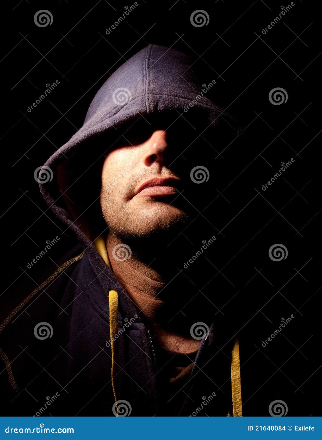 Man with cowl stock photo. Image of cowl, pose, studio - 21640084