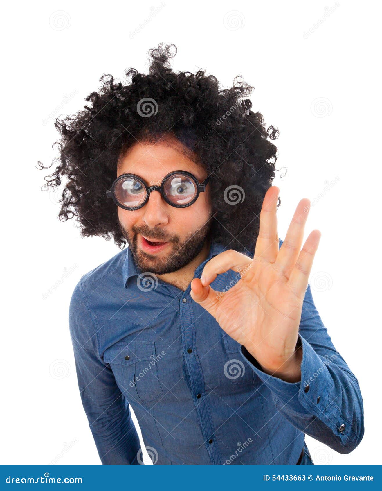 Man with Crazy Expression Making Gesture Ok Stock Image - Image of ...