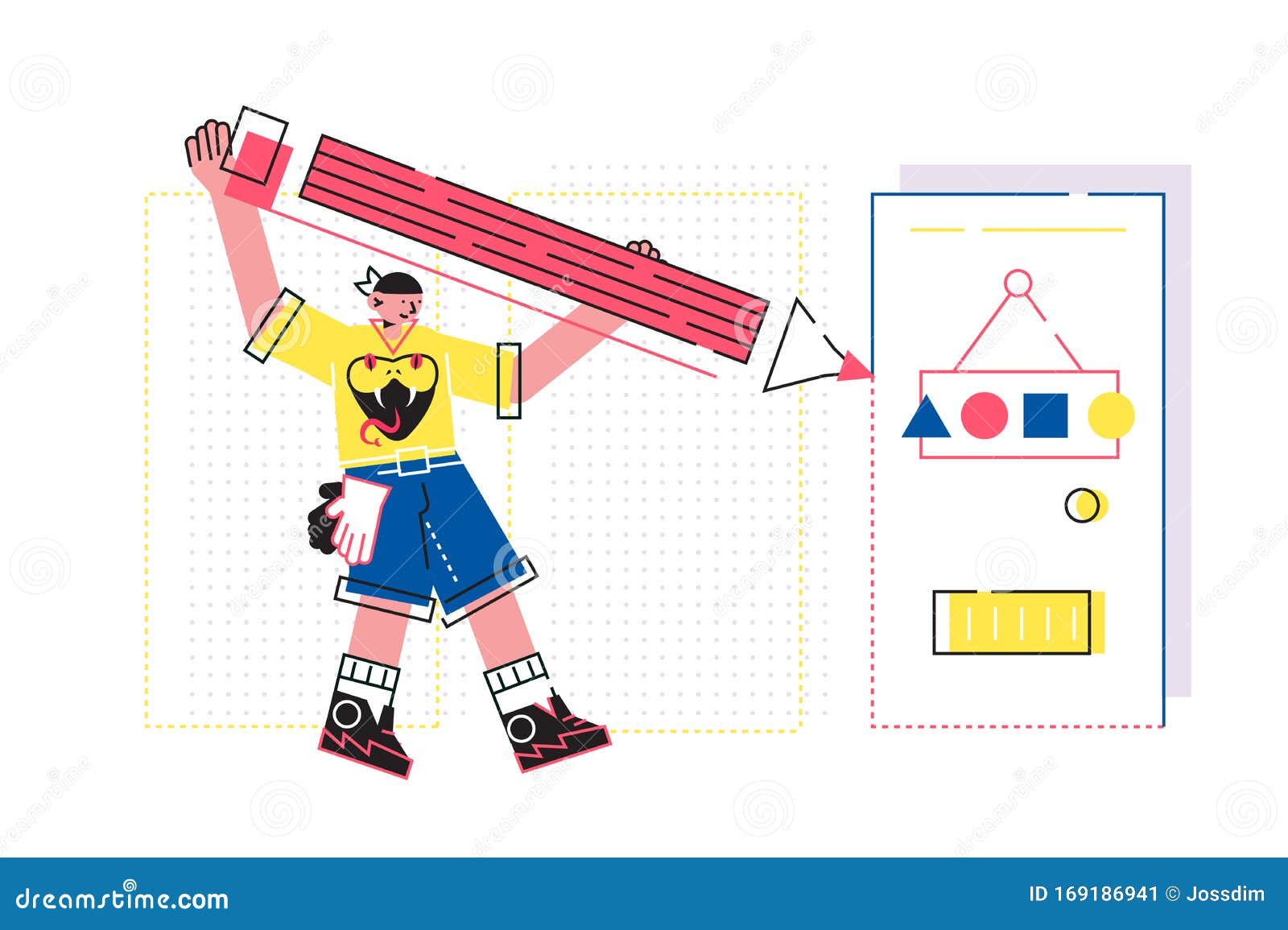 Man creating project stock vector. Illustration of male - 169186941