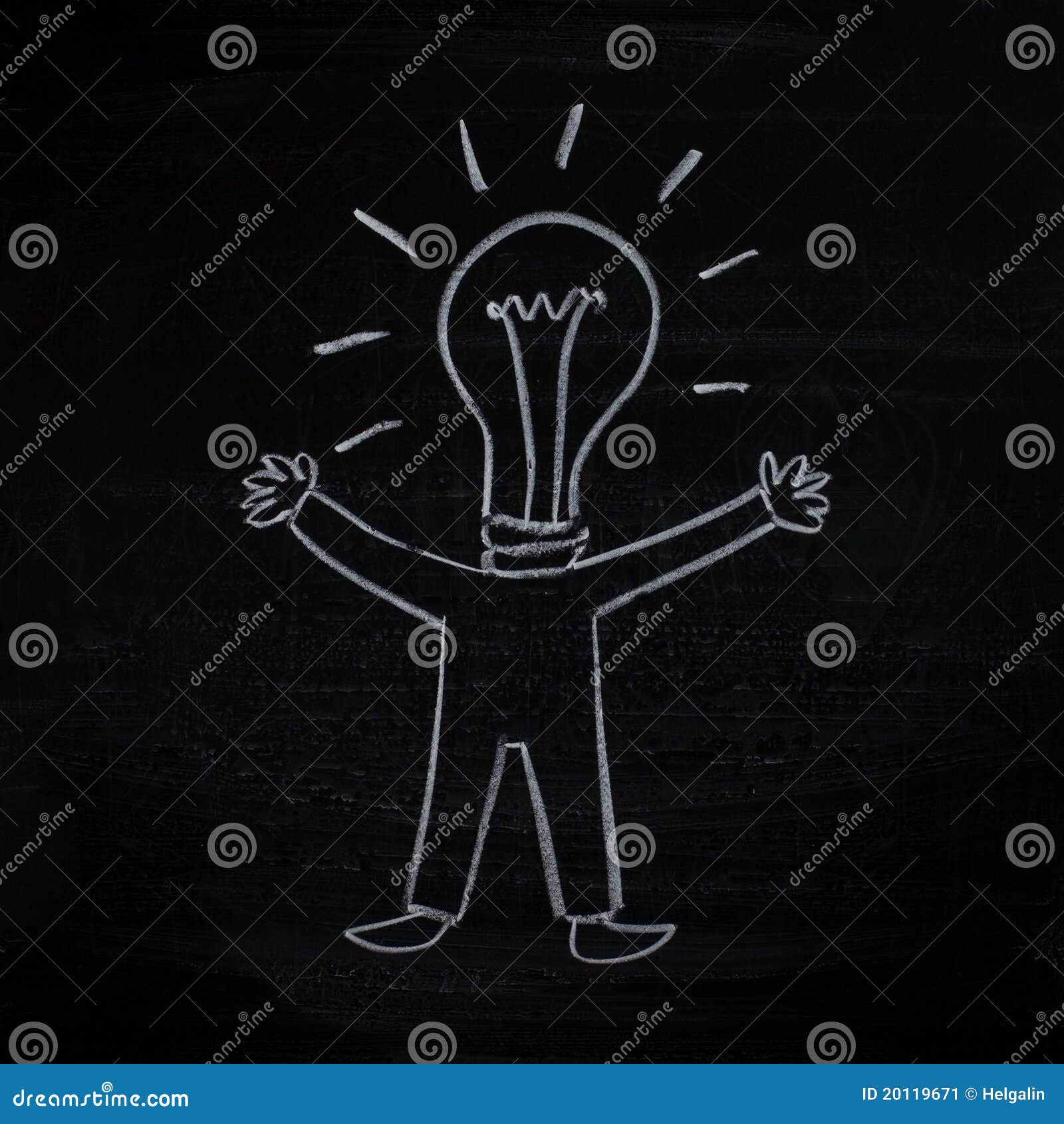 Man with Creative Idea (man-bulb) Stock Illustration - Illustration of ...