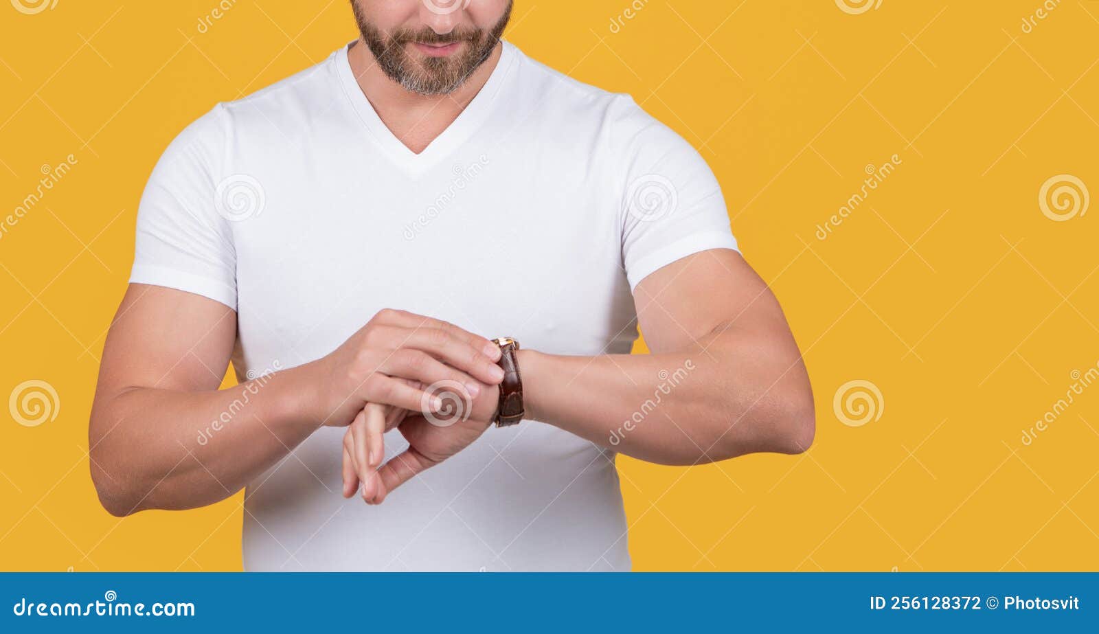 Man Crop View Checking Time. Punctuality. Punctual Man Check Time Stock ...