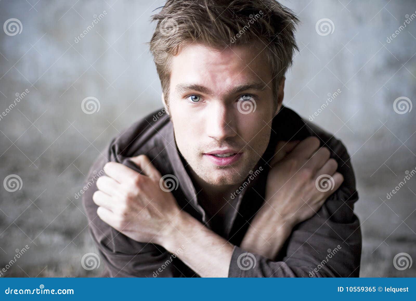 Man with cross hands stock image. Image of hair, head - 10559365