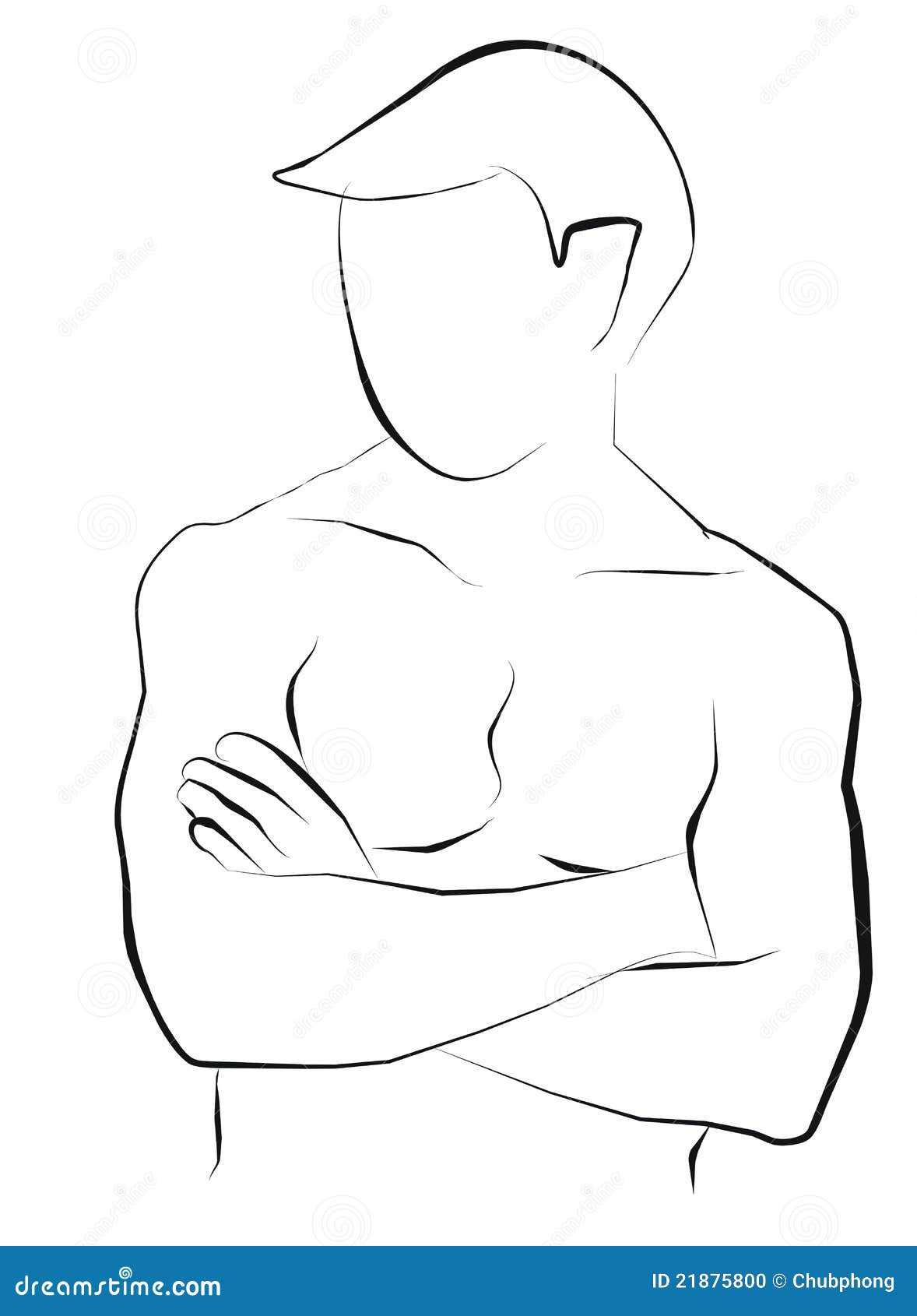 Man cross one s arm stock illustration. Illustration of lifestyle ...