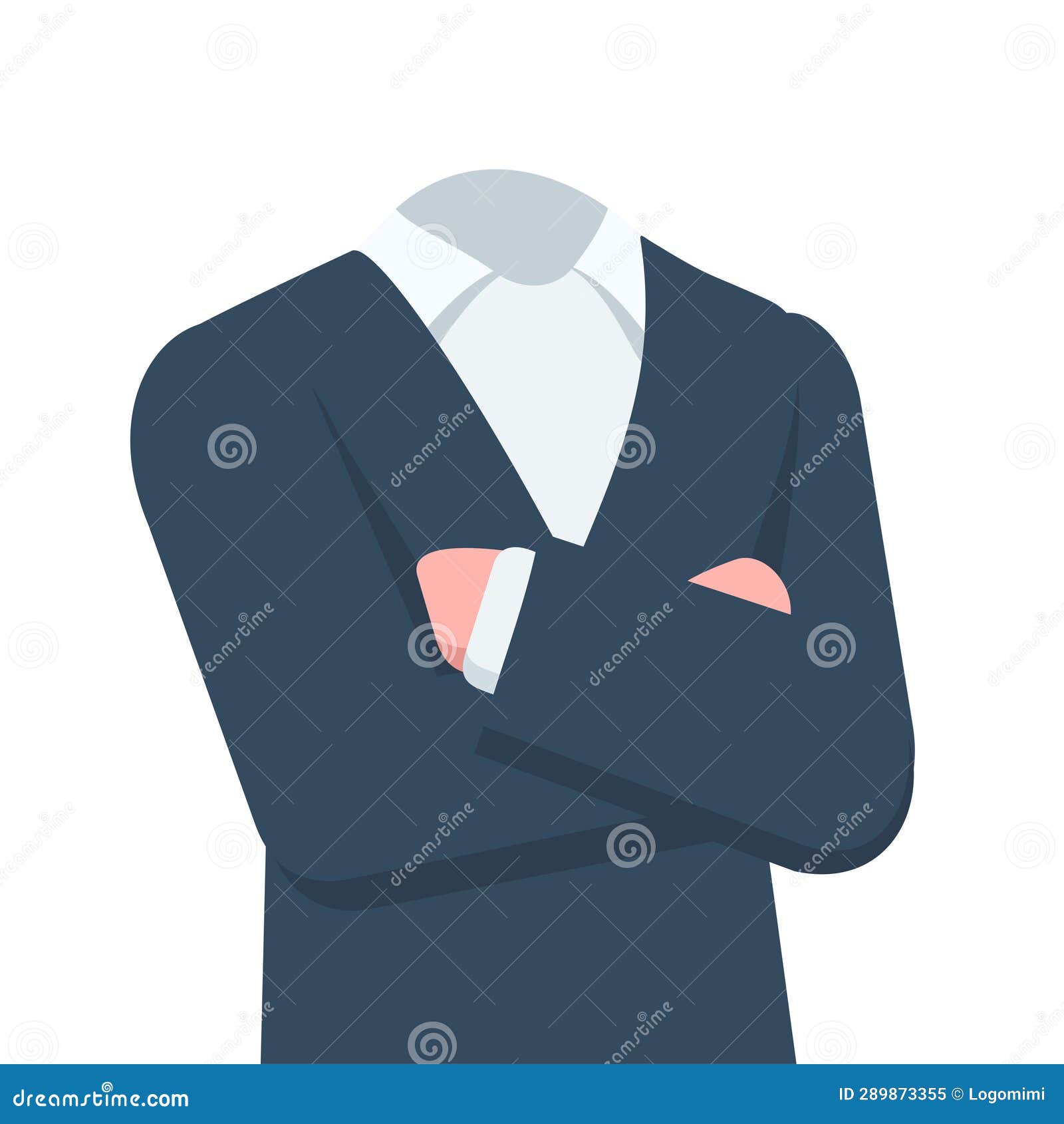 A Man with Crossed Arms, Vector Illustration in Flat Design Style Stock ...