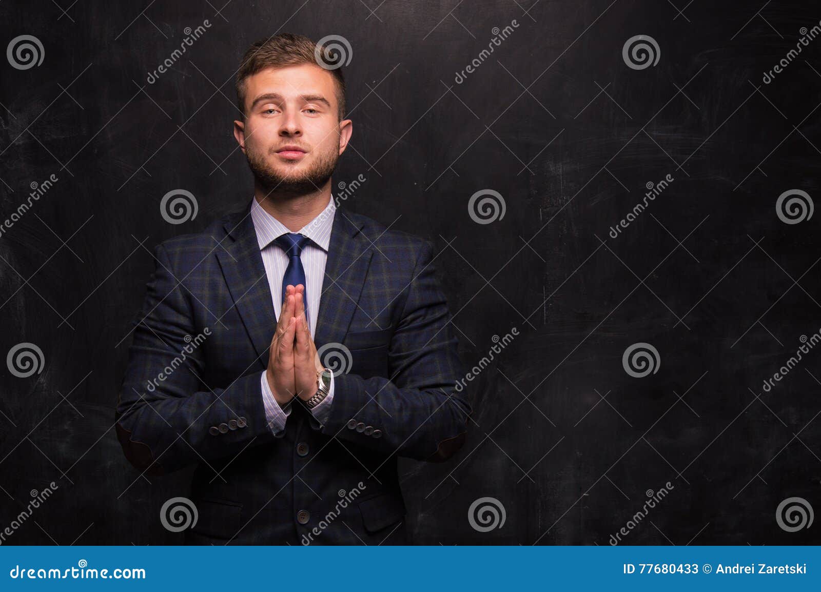 The Man Crossed His Arms in Front of Chest Stock Image - Image of ...