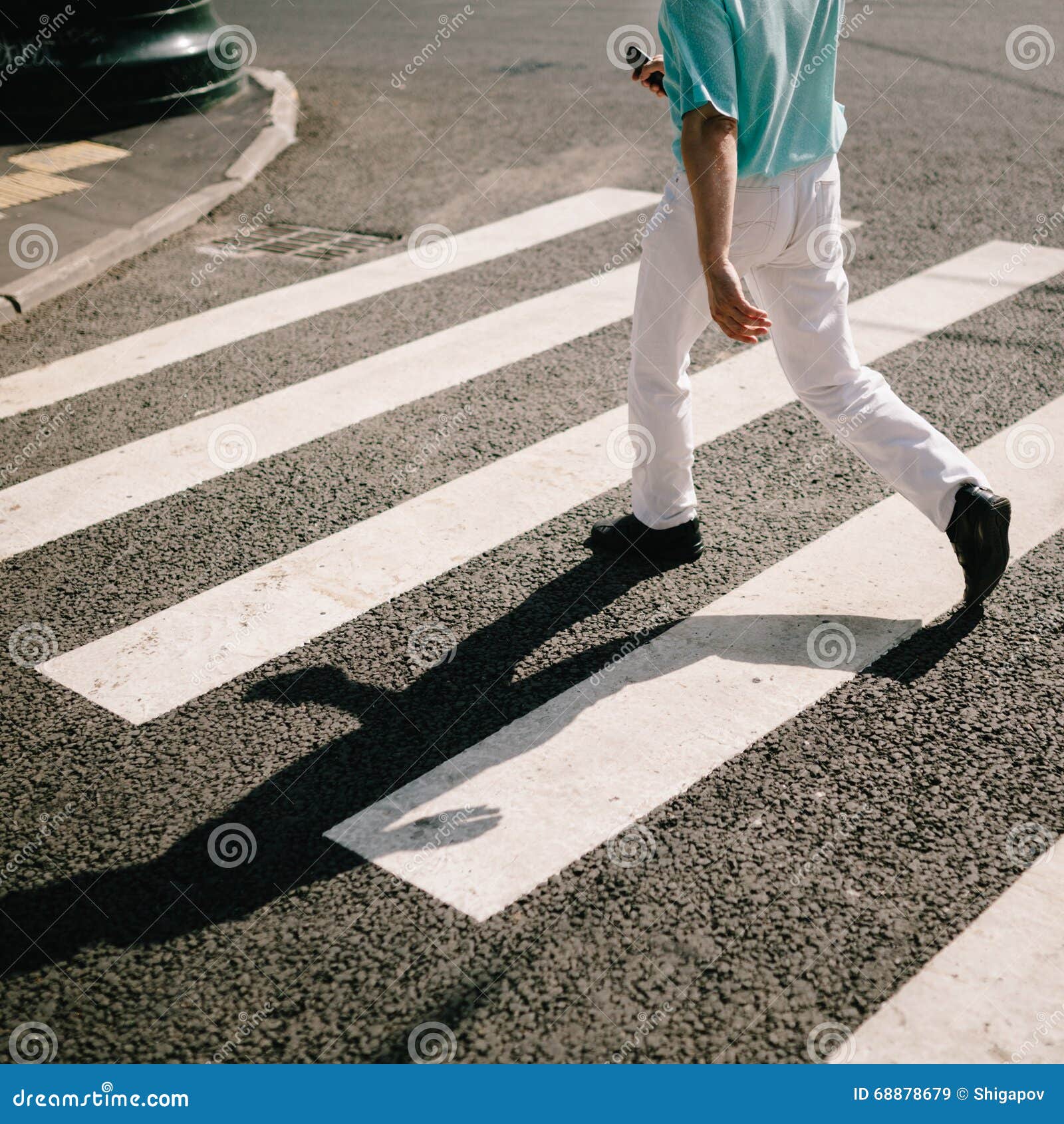 Man crossing the road stock image. Image of dots, abstract - 68878679