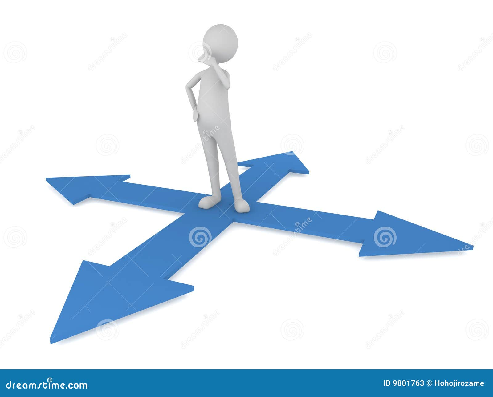 Man in the crossroad stock illustration. Illustration of concepts - 9801763