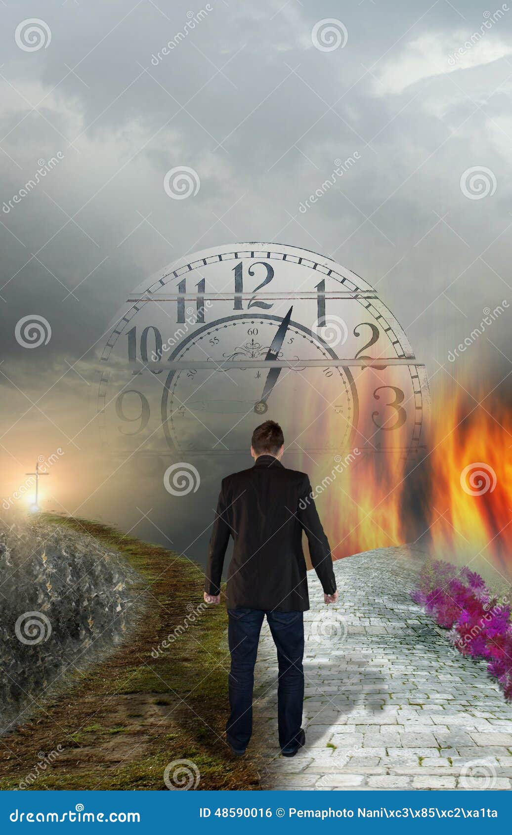 Man on Crossroad stock photo. Image of crossroad, paths - 48590016