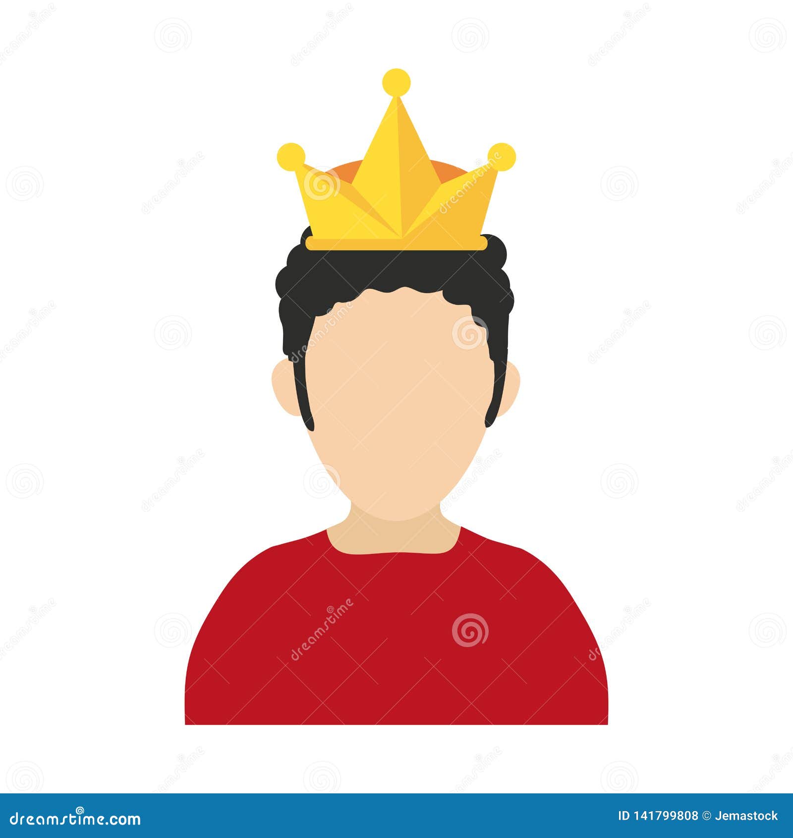 Man with crown avatar stock vector. Illustration of monarch - 141799808
