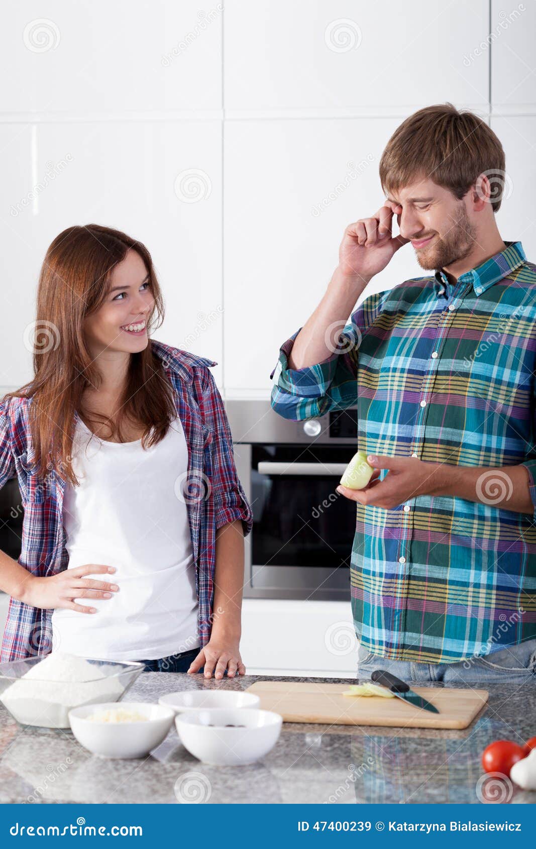Man crying in the kitchen stock image. Image of flour - 47400239