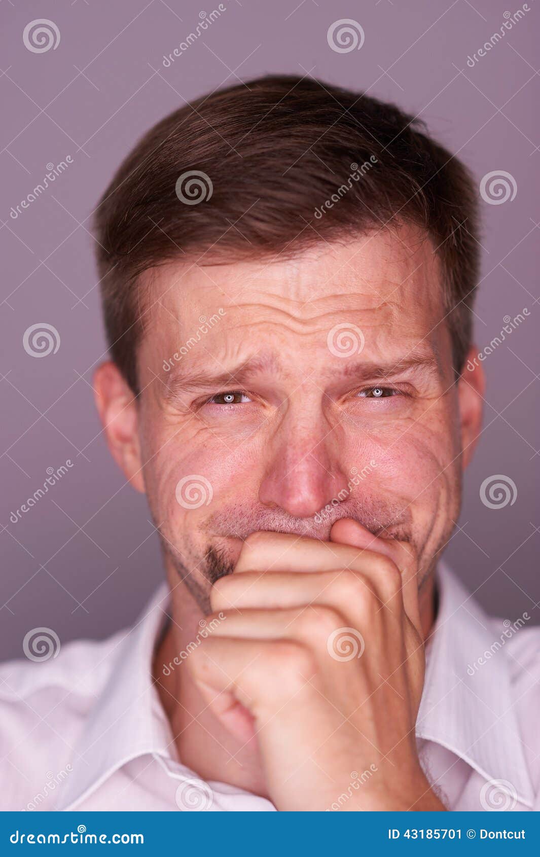 Man crying stock image. Image of closeup, negative, emotional - 43185701