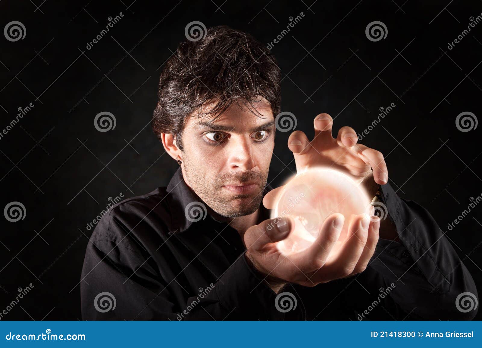 Man with Crystal Ball stock photo. Image of male, mystic - 21418300