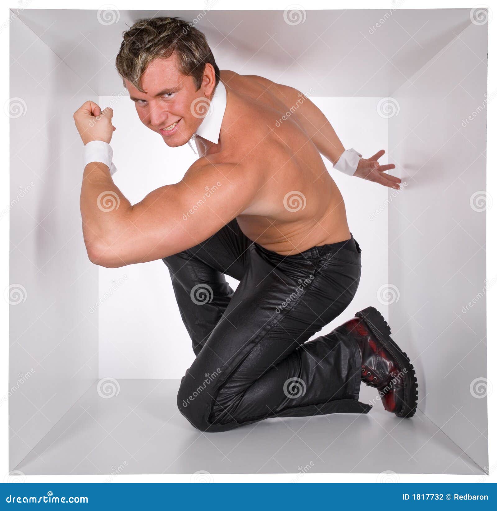 Man in the Cube stock photo. Image of brute, detention - 1817732