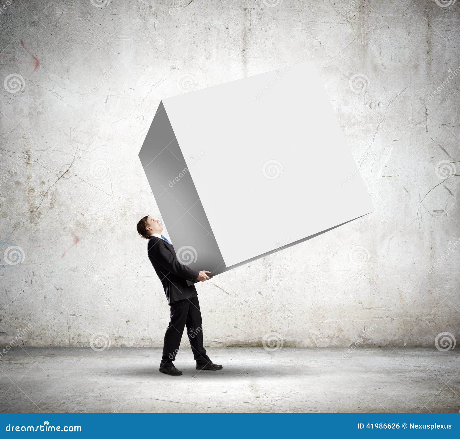 Man with cube stock photo. Image of carry, occupation - 41986626