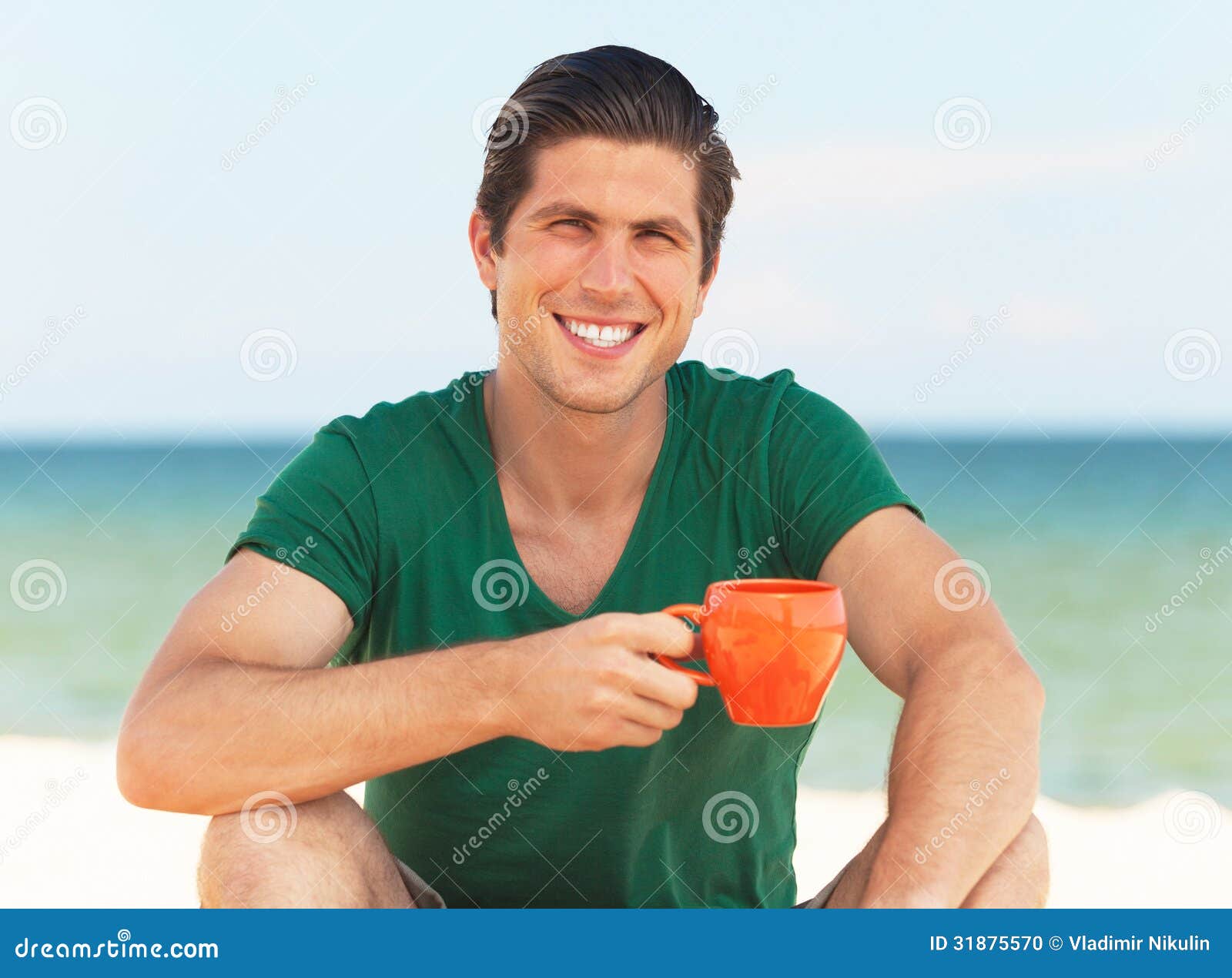 Man with cup stock photo. Image of drink, modern, portrait - 31875570