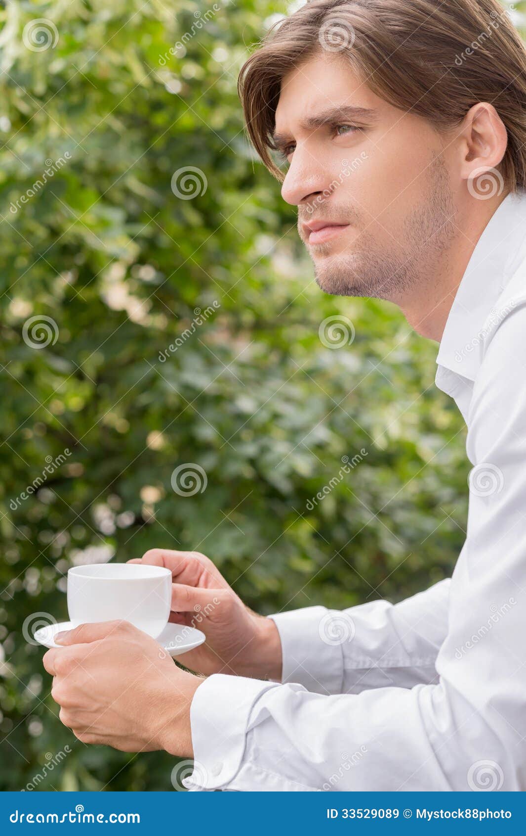 Man with cup. stock image. Image of male, handsome, outdoors - 33529089