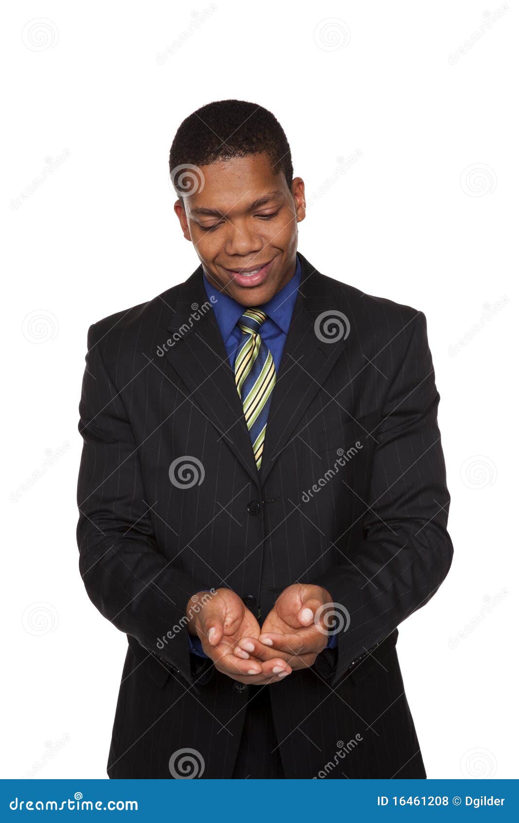 Man - cupped hands stock photo. Image of handsome, studio - 16461208