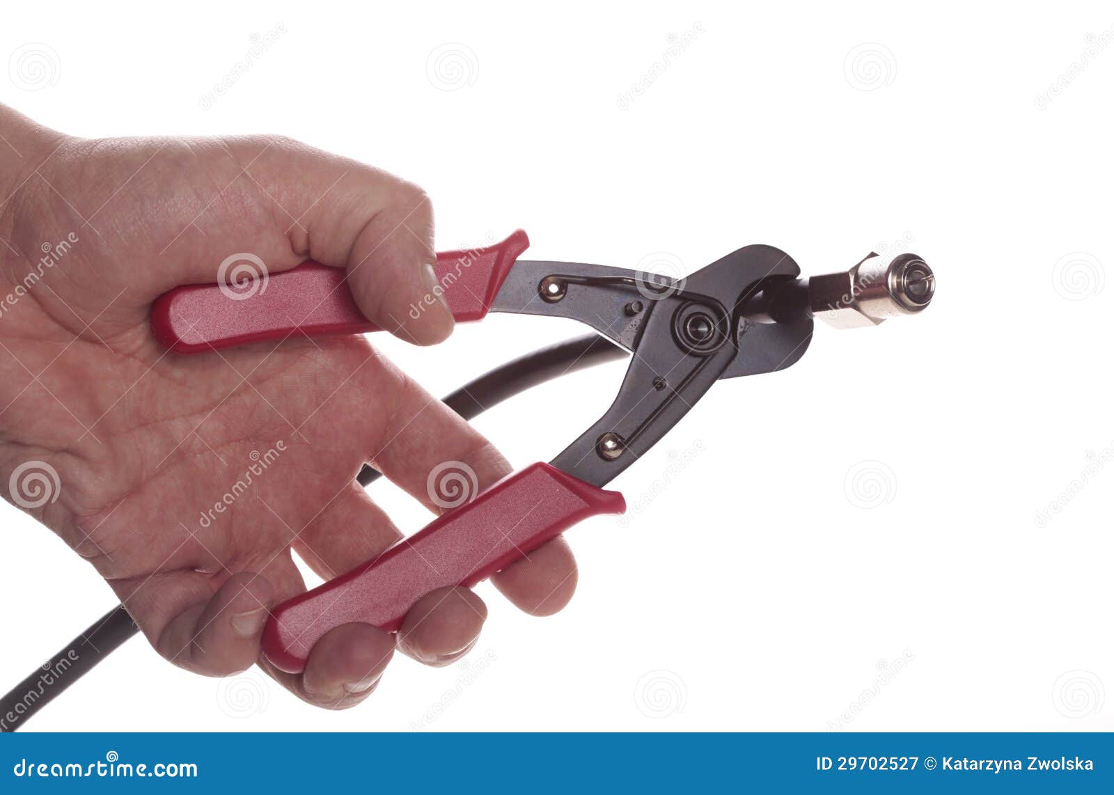 Cutting cable stock image. Image of cutter, holding, tool - 29702527