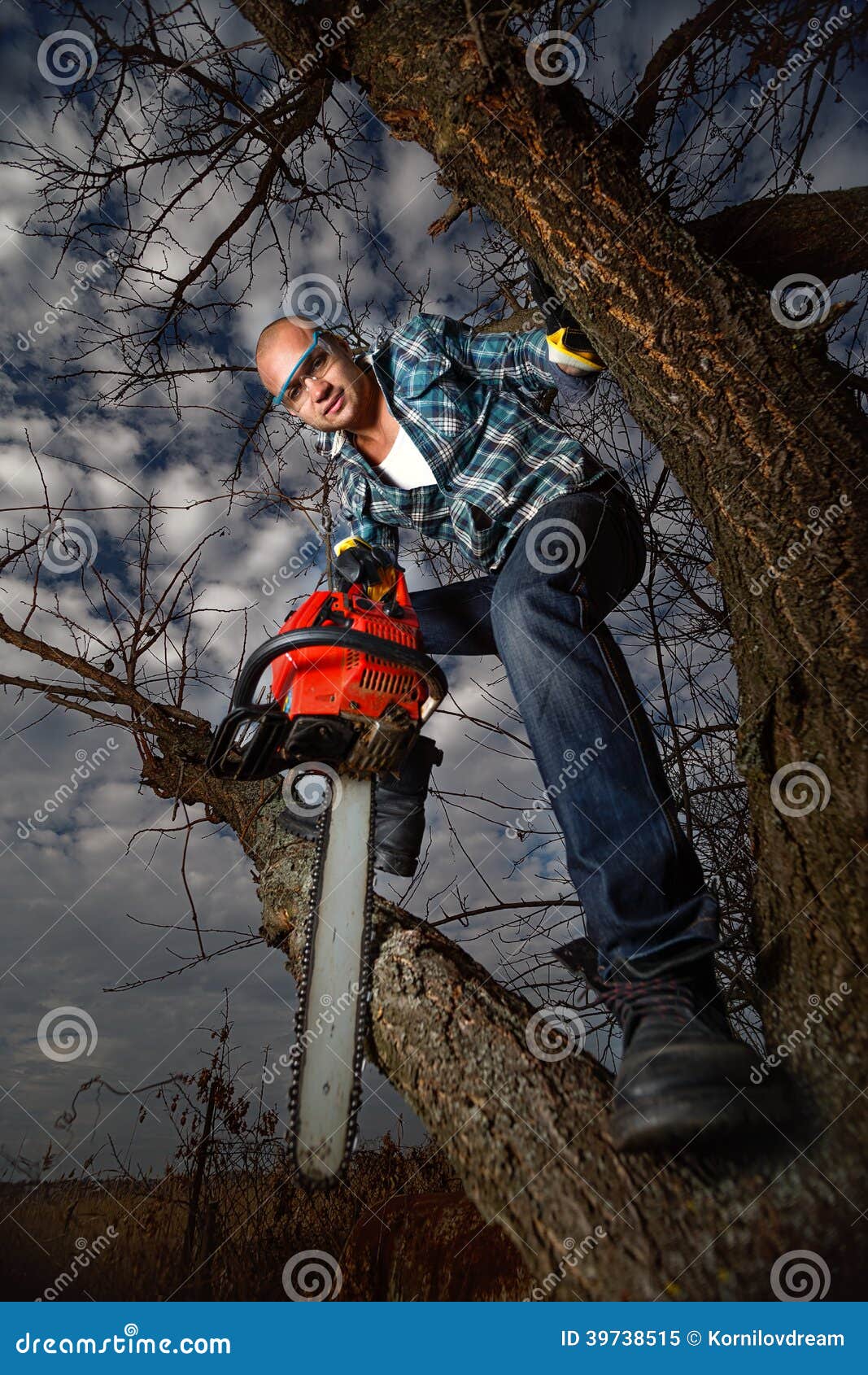 Man cutting a branch stock image. Image of cutting, cutter - 39738515