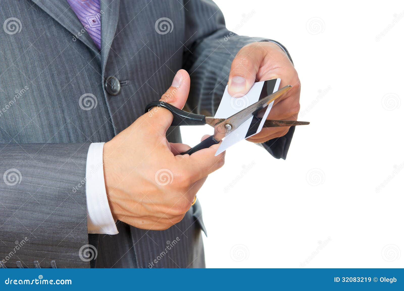 Man cutting credit card stock image. Image of finance - 32083219