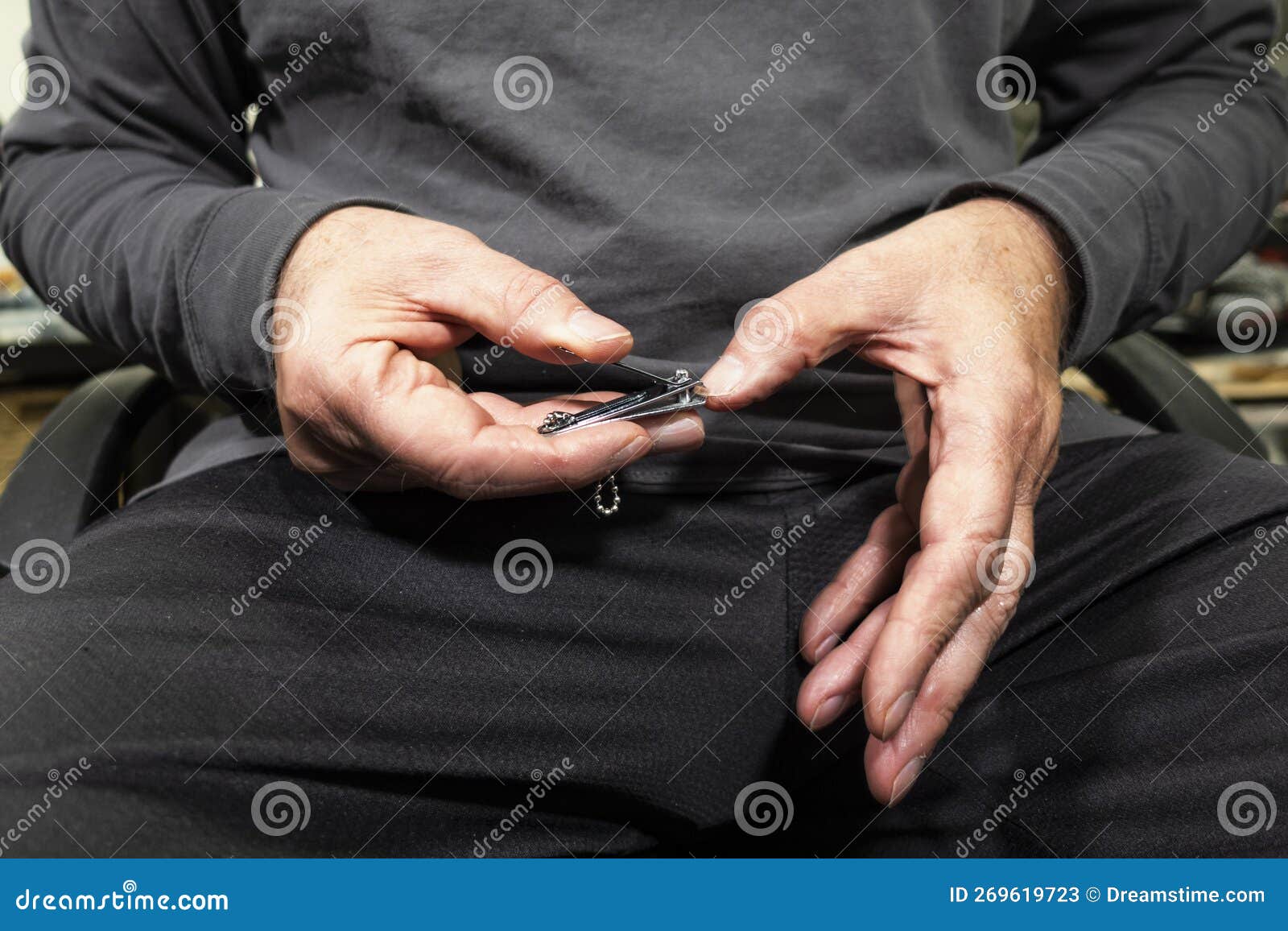 Man Cutting Nails Using a Nail Clipper Stock Image - Image of beauty ...
