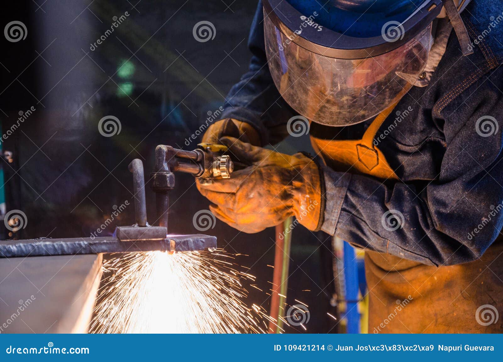 Man cutting iron stock photo. Image of turning, steel - 109421214