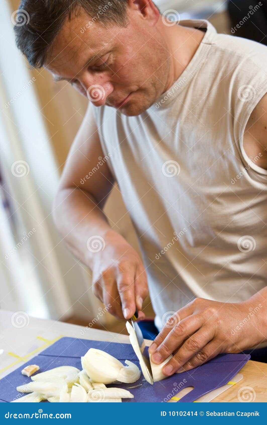 Cutting Onion On The Table Royalty-Free Stock Photography ...