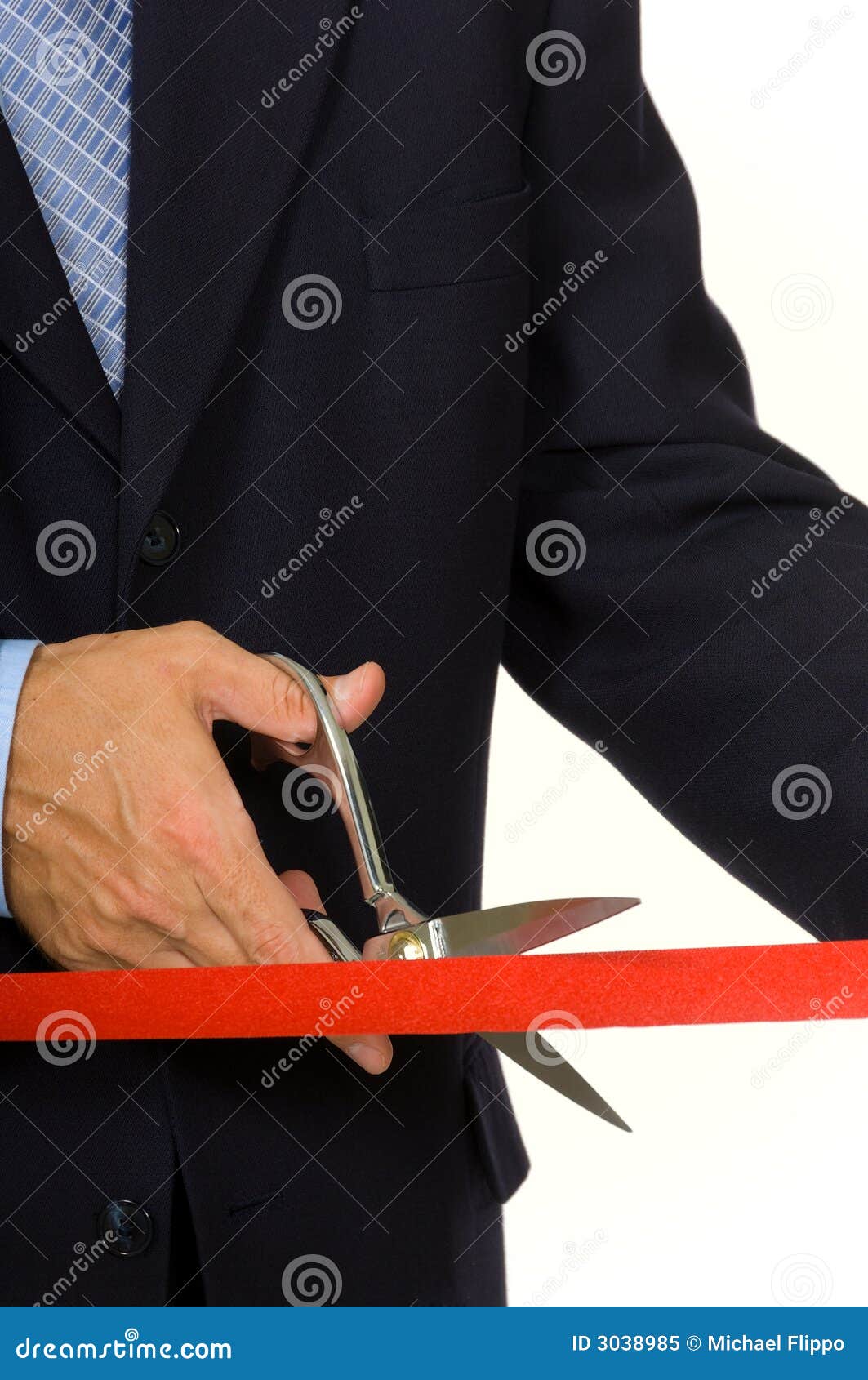 Man cutting red ribbon stock image. Image of fingers, fingernails - 3038985