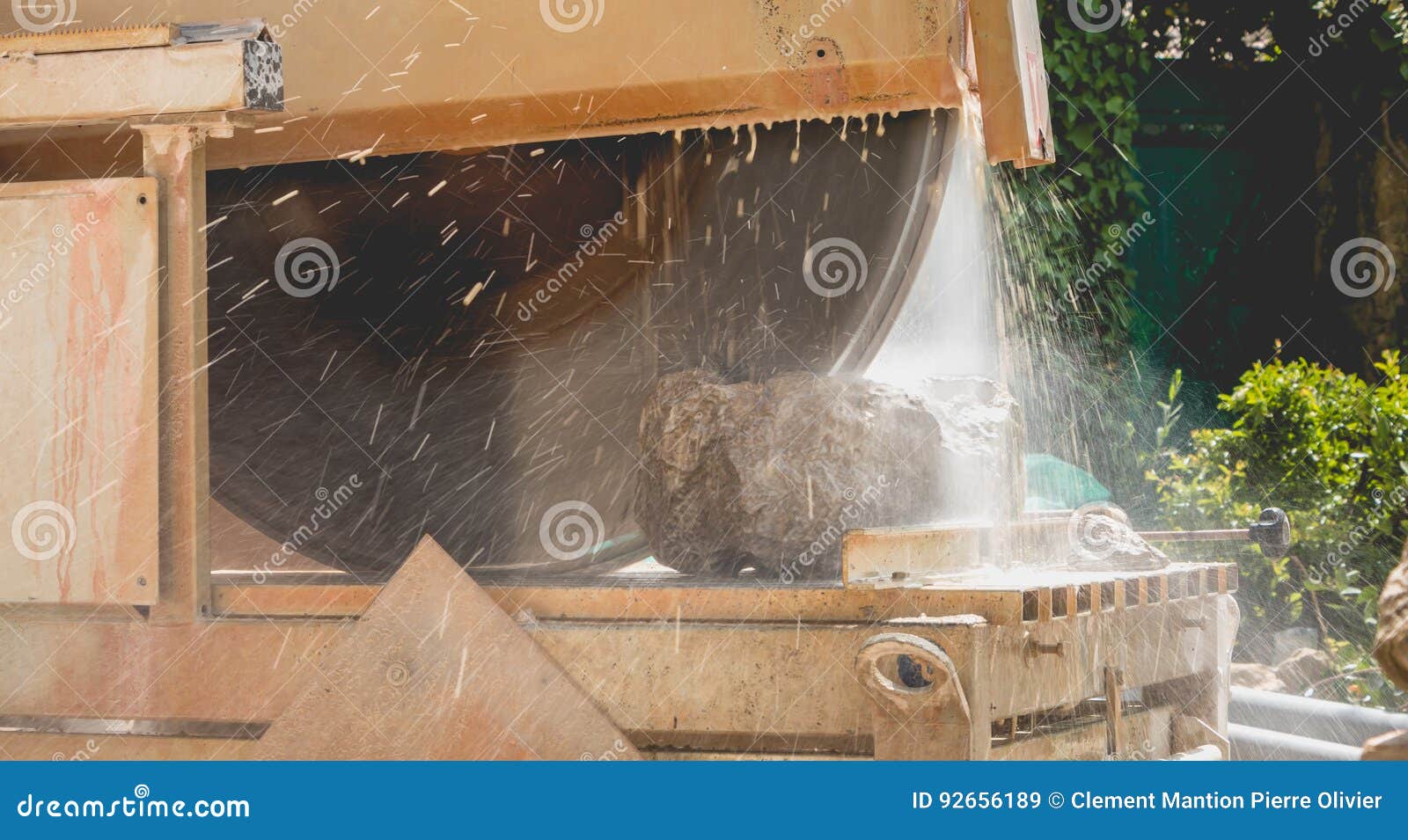 Man Cutting a Stone with a Water Saw Stock Image - Image of machine ...