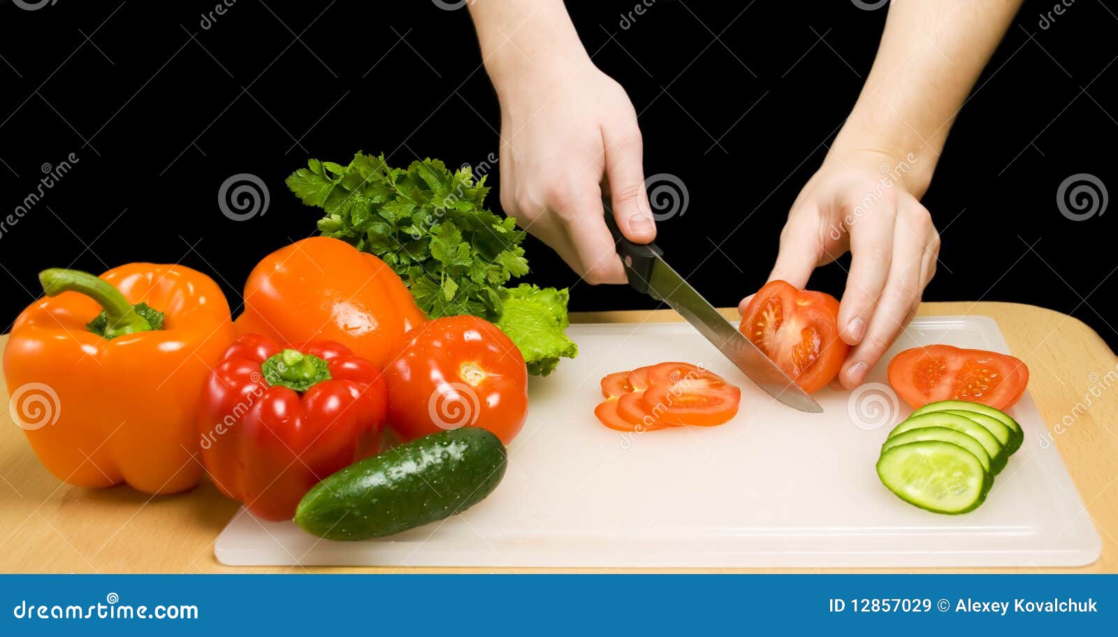 Man cutting vegetables stock image. Image of vegetarian - 12857029